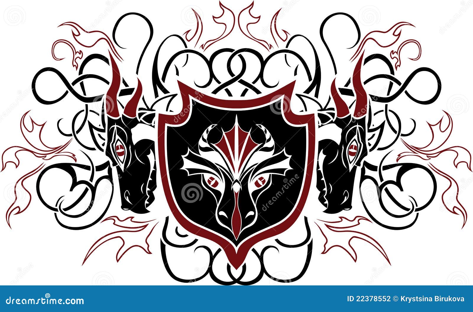 Dragon shield stock vector. Illustration of dragon, fantasy - 22378552