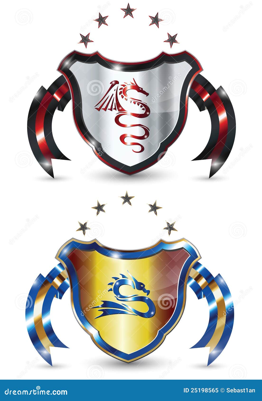 Dragon Shield stock vector. Illustration of insignia - 25198565