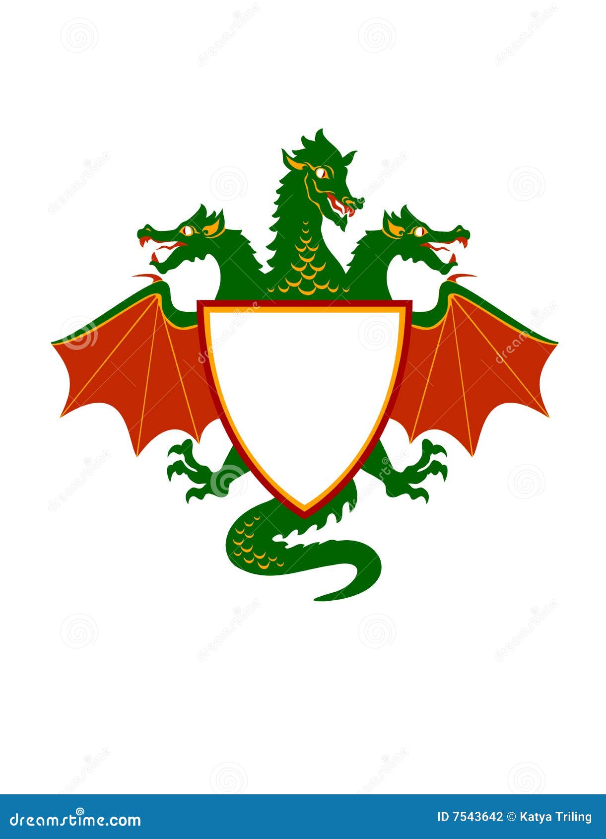 Dragon Shield stock vector. Illustration of imaginary - 7543642