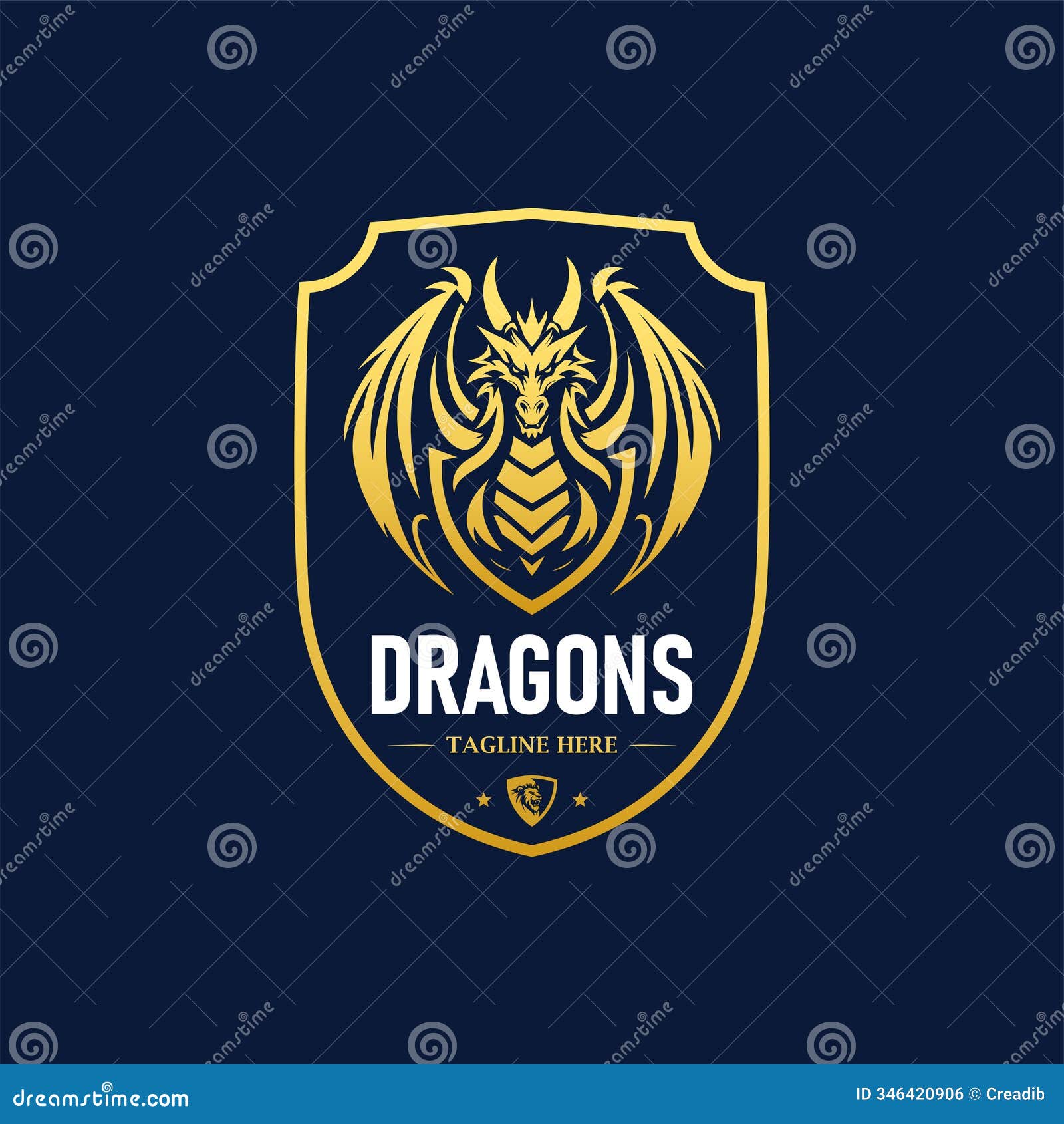 Dragon Shield Logo Design Template Stock Vector - Illustration of ...