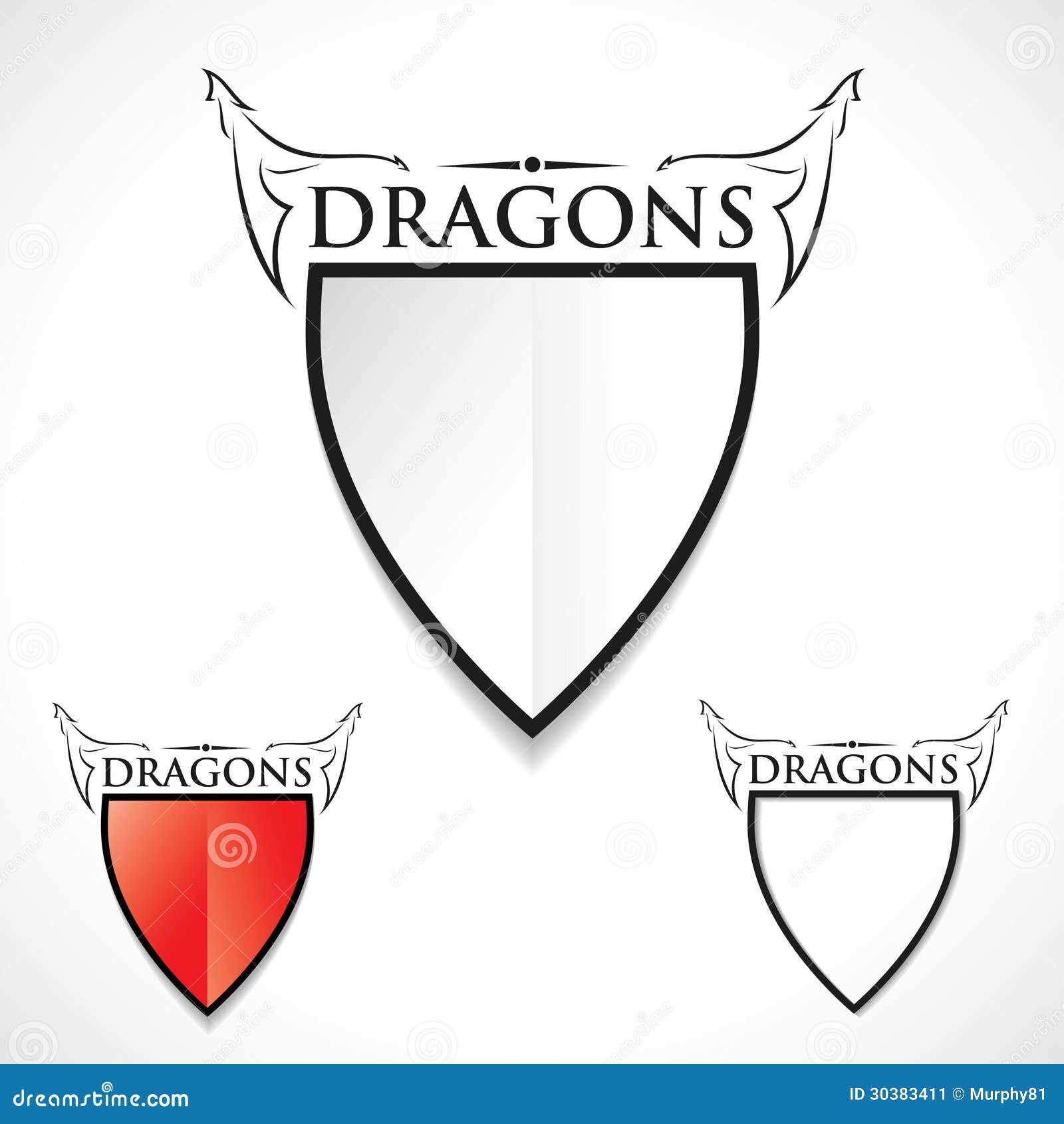 Dragon shield stock vector. Illustration of protection - 30383411
