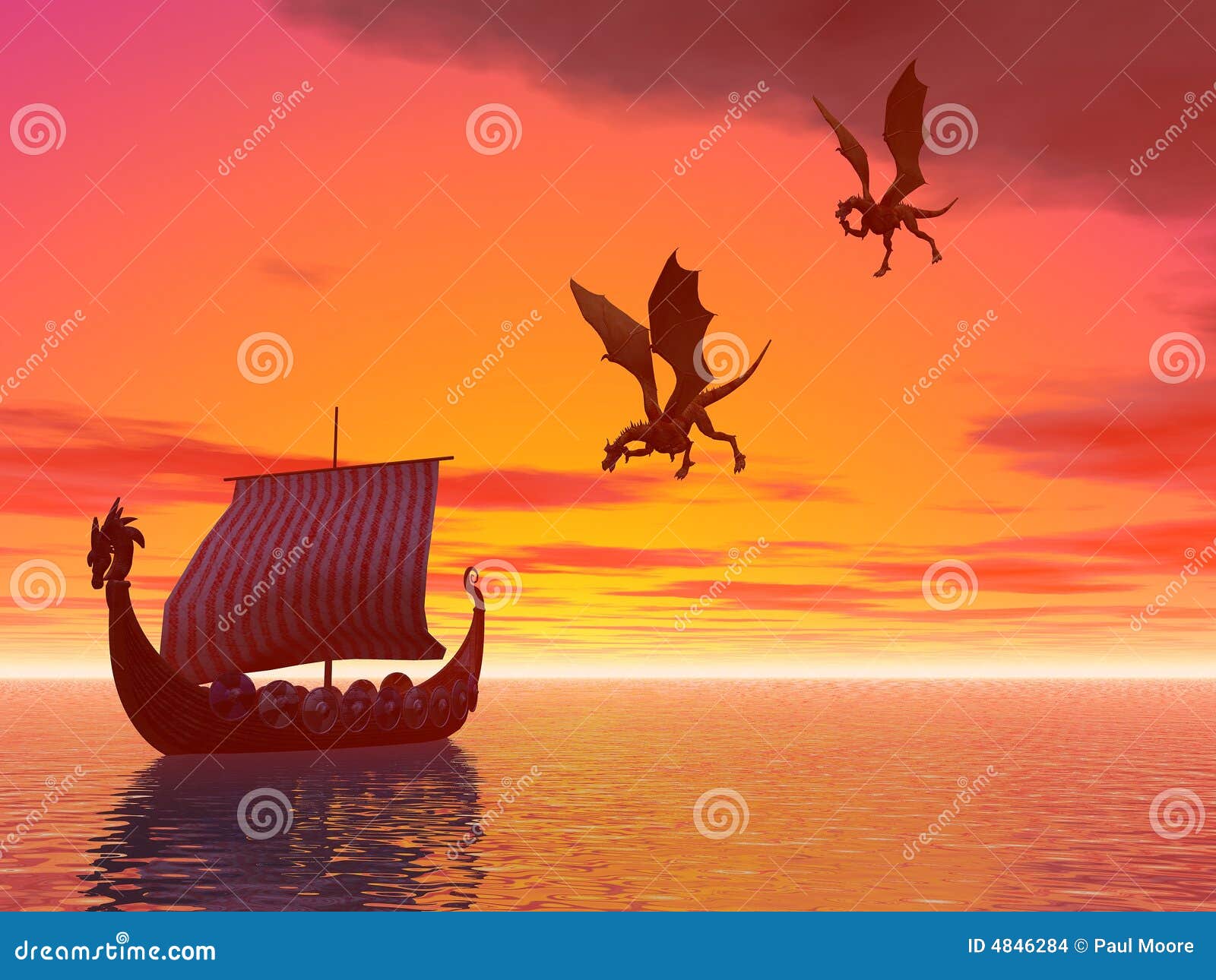 Dragon ship dragons stock illustration. Illustration of discover - 4846284