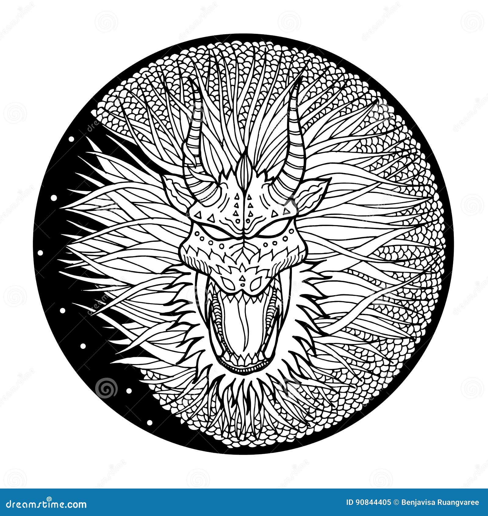 Red Dragon Sign Vector Illustration | CartoonDealer.com #75660268