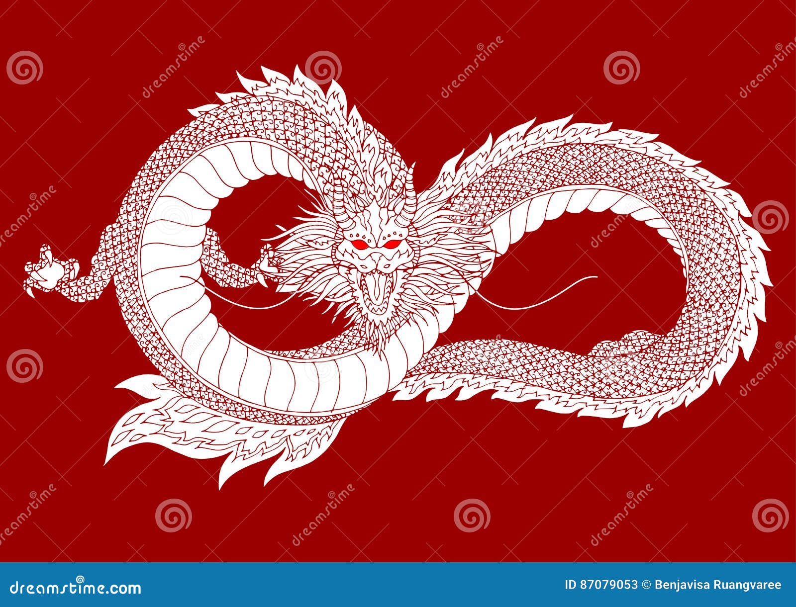 Dragon Sign Symbol Logo, Infinity Shape, Hand Drawn Vector Illustration ...