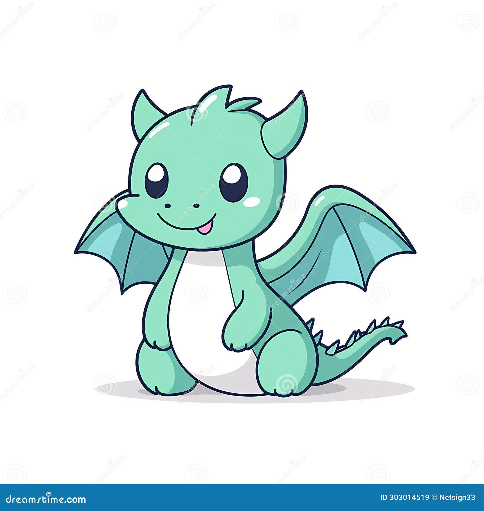 A Dragon Simple Icon Vector Illustration, a Cartoon of a Dragon Stock ...