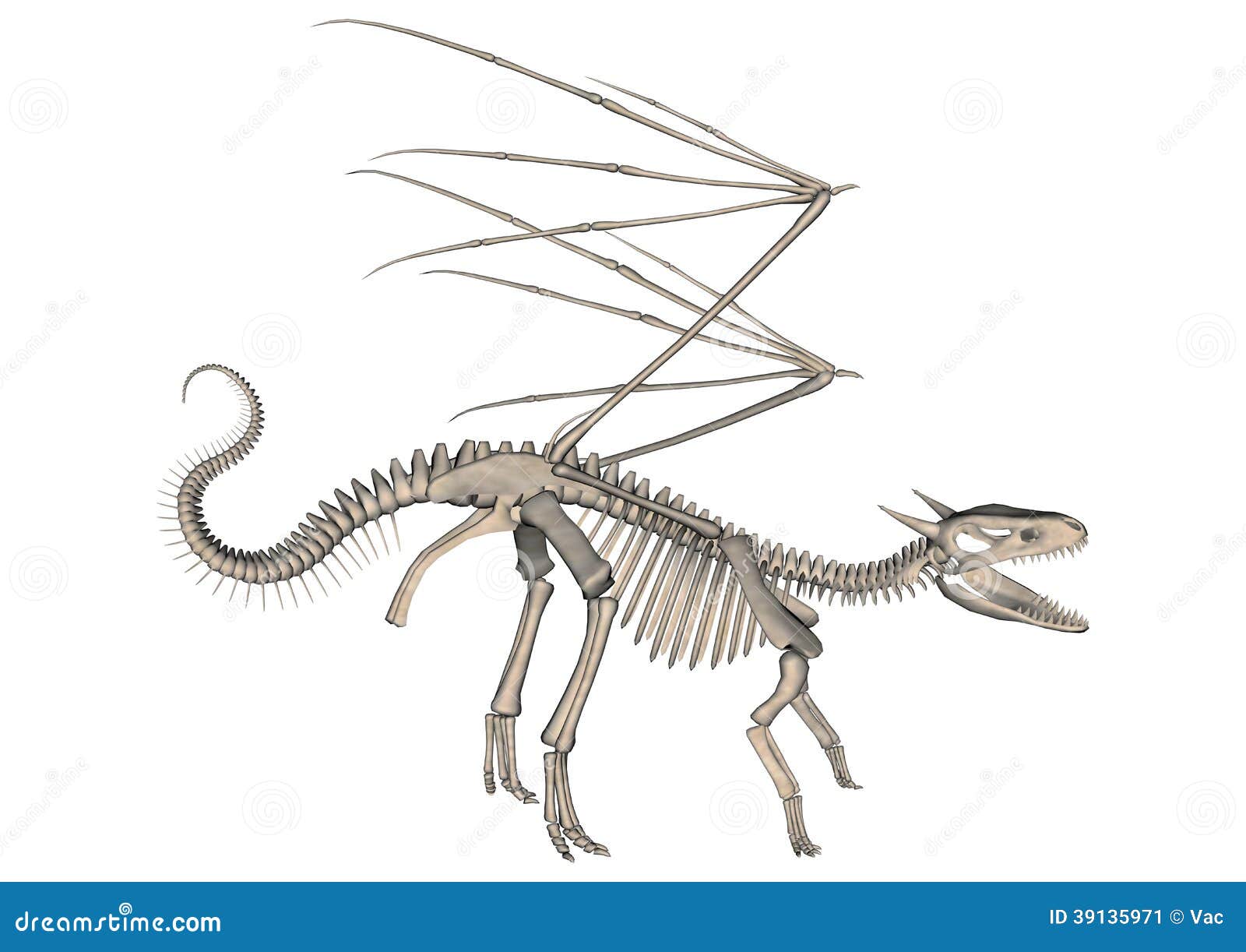 Dragon Skeleton Lying On Arid Terrain Royalty-Free Cartoon ...