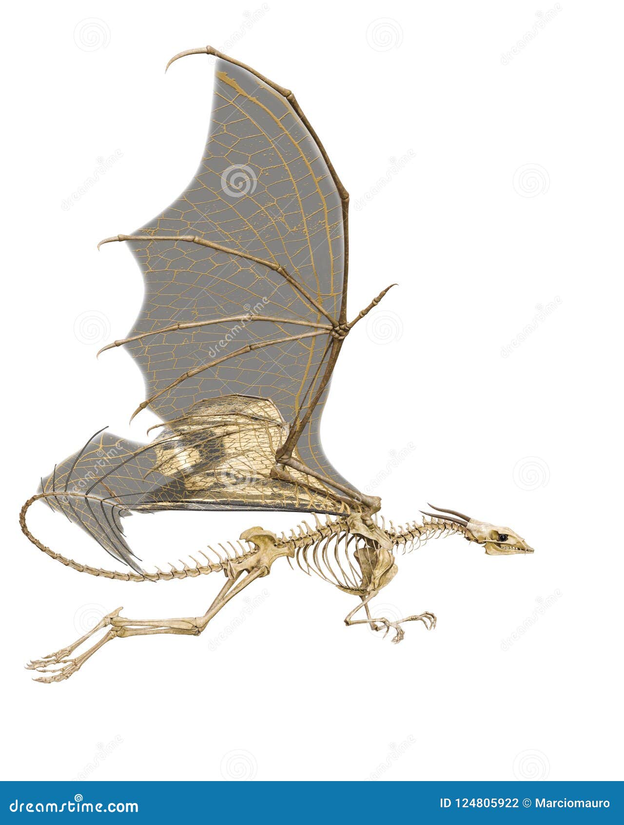 Dragon Skeleton Lying On Arid Terrain Royalty-Free Cartoon ...