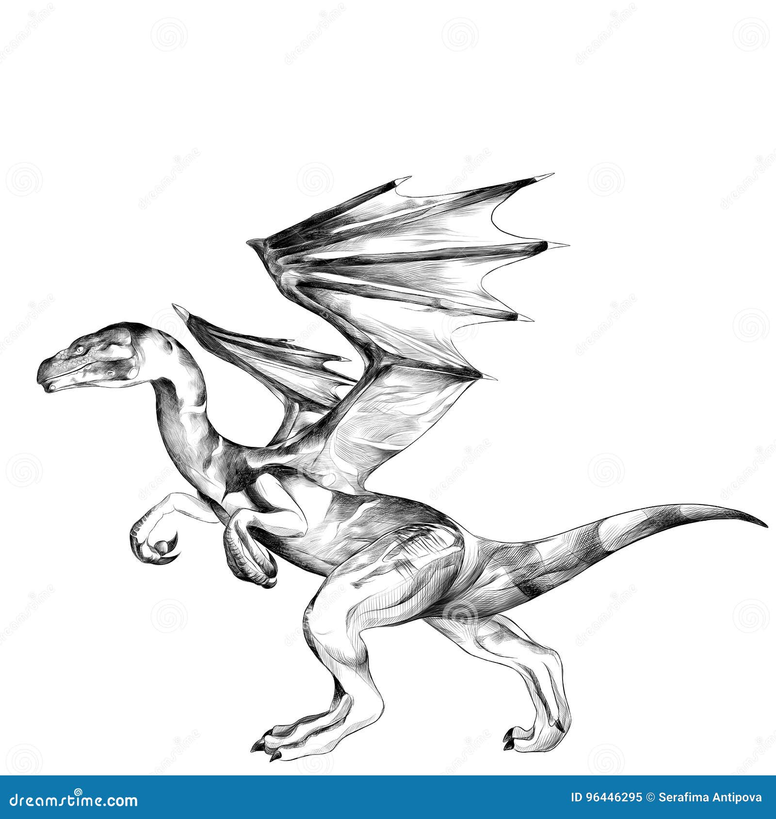 The Dragon Sketch Vector Graphics Stock Vector - Illustration of ...