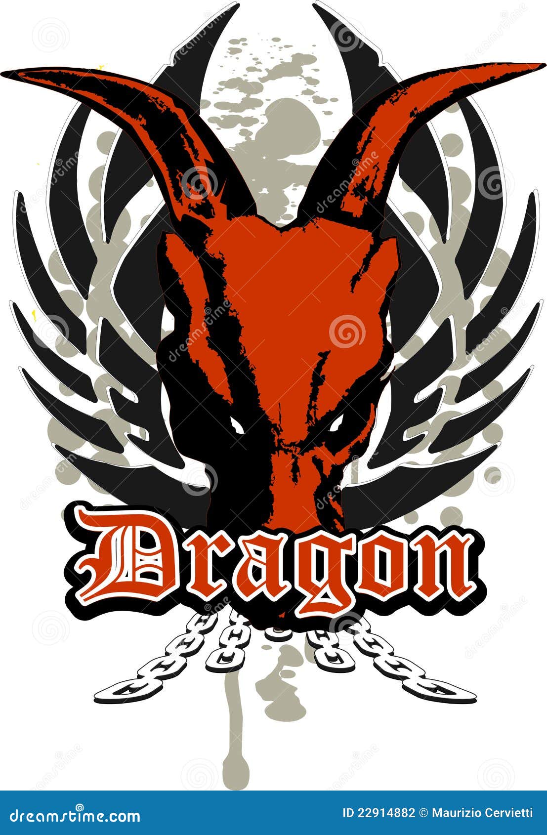 Dragon Skull Art Vector Illustration Artwork Design Royalty-Free ...