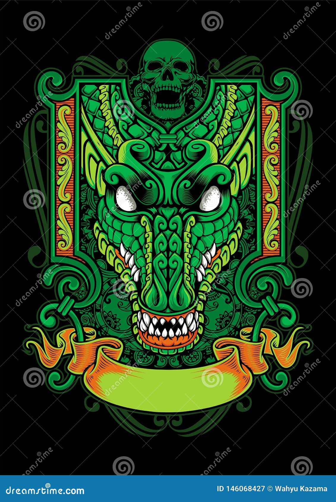 Dragon Skull Art Vector Illustration Artwork Design Stock Image ...