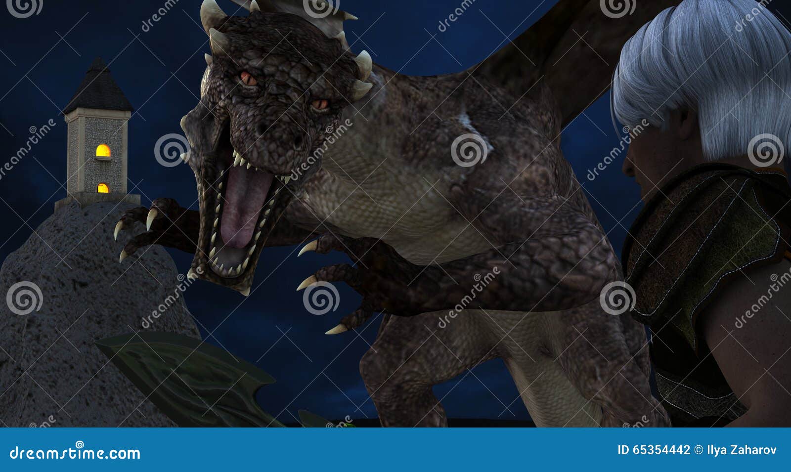 Dragon Slayer Logo Cartoon Vector | CartoonDealer.com #4148569