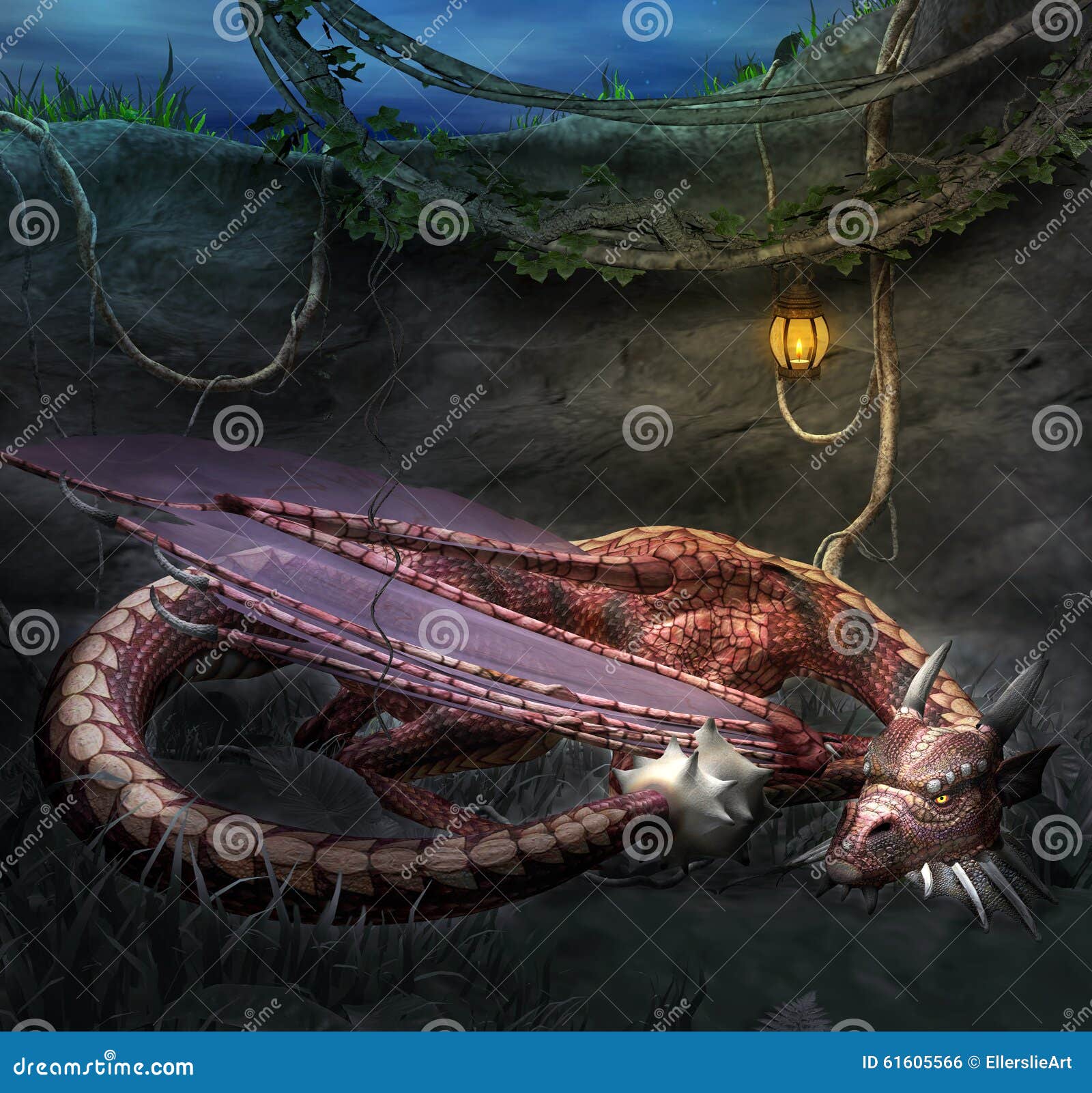 Dragon stock illustration. Illustration of sleep, wild - 61605566