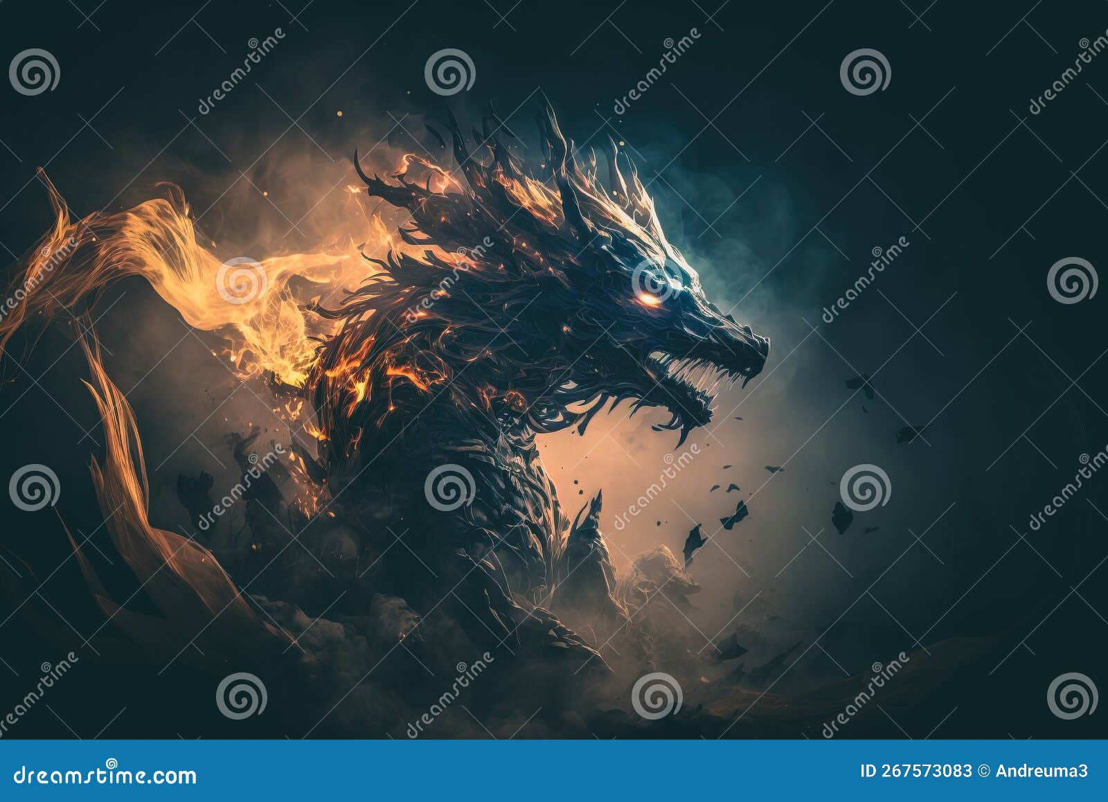 Dragon With Smoke Coming Out Of Its Nostrils Stock Photography ...