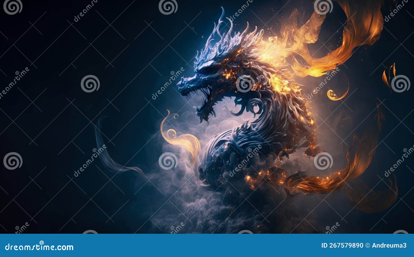 Dragon With Smoke Coming Out Of Its Nostrils Stock Photography ...