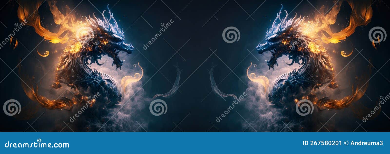 Fire Dragon Vs Water Dragon Wallpaper