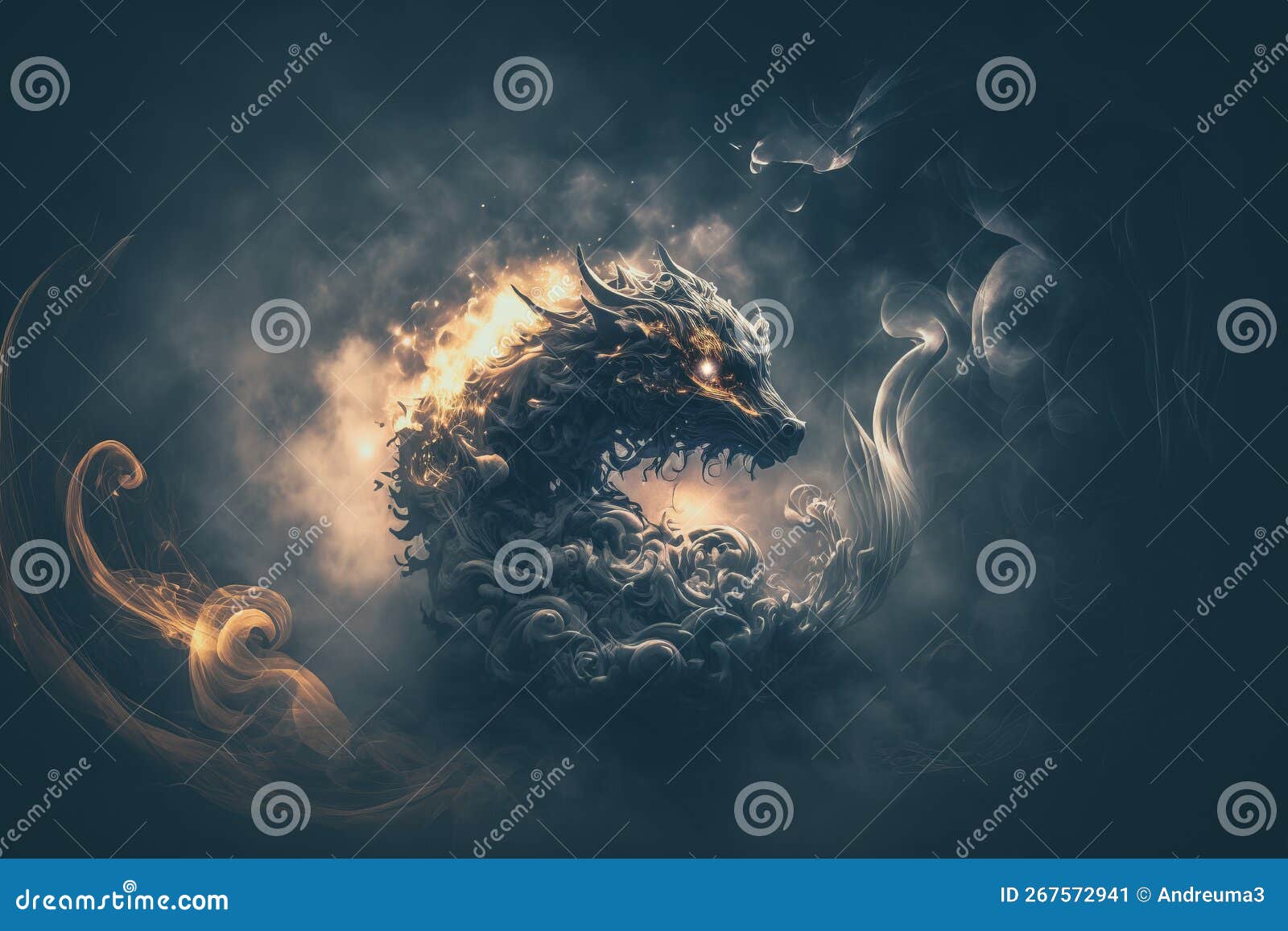 Dragon With Smoke Coming Out Of Its Nostrils Stock Photography ...