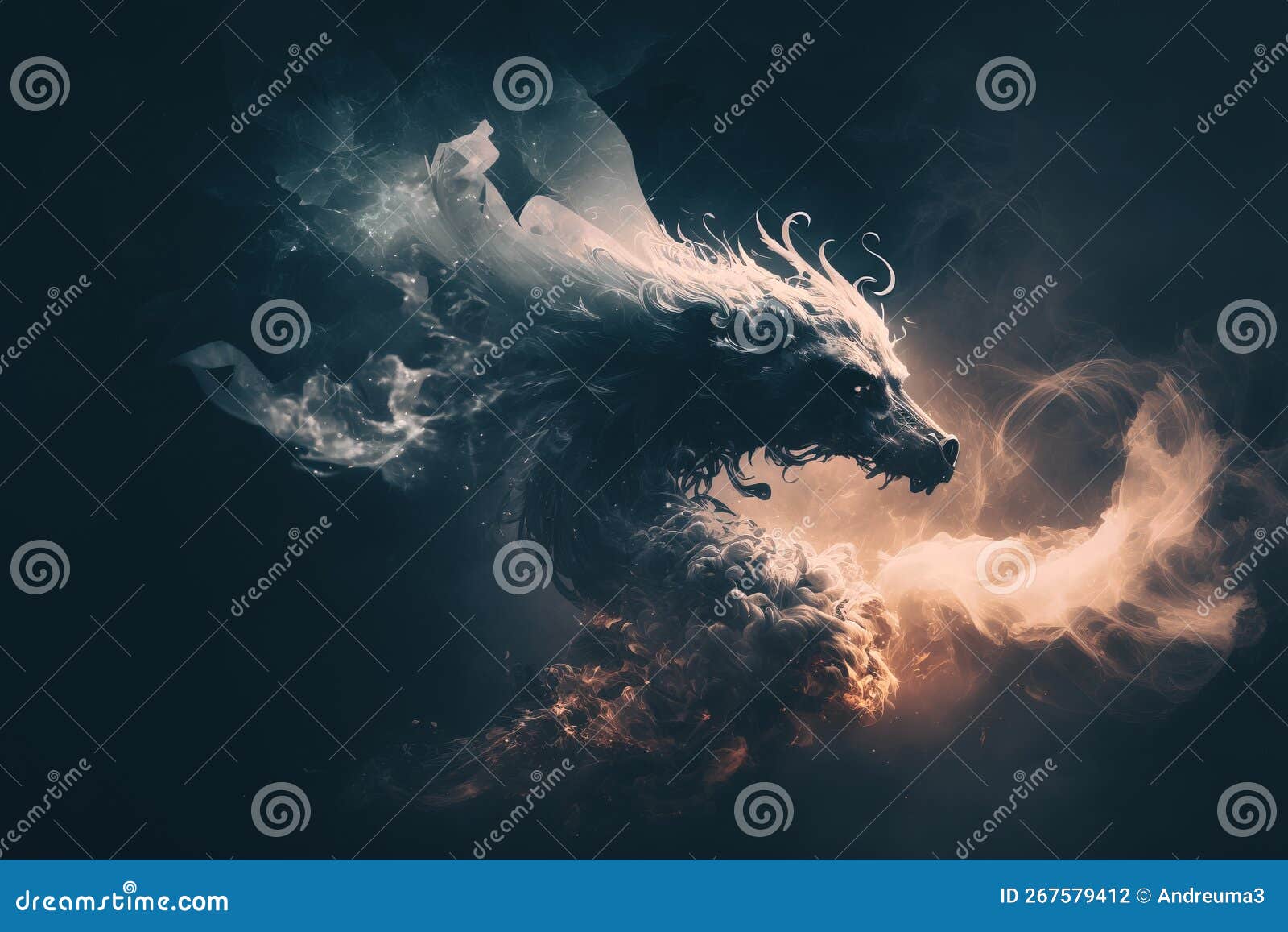 Dragon With Smoke Coming Out Of Its Nostrils Stock Photography ...