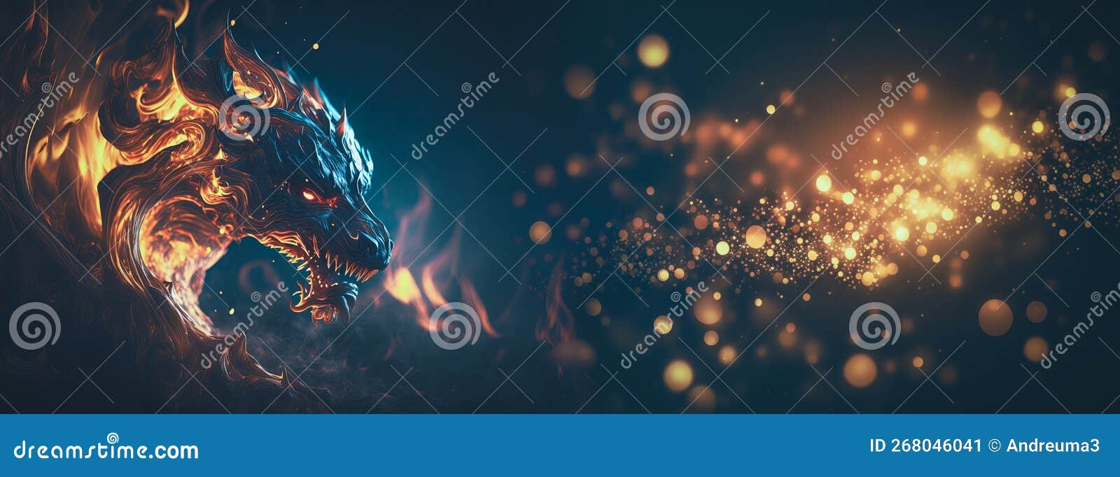 Dragon Smoke and Fire in the Sky. Generative AI Stock Illustration ...