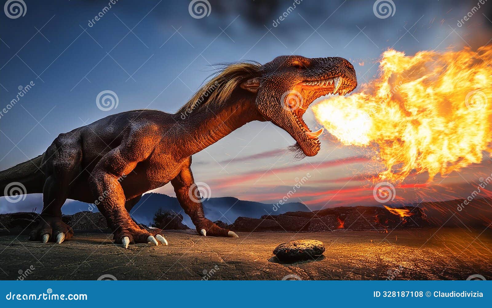 Dragon Spitting Fire, Pixel Art Royalty-Free Stock Image ...