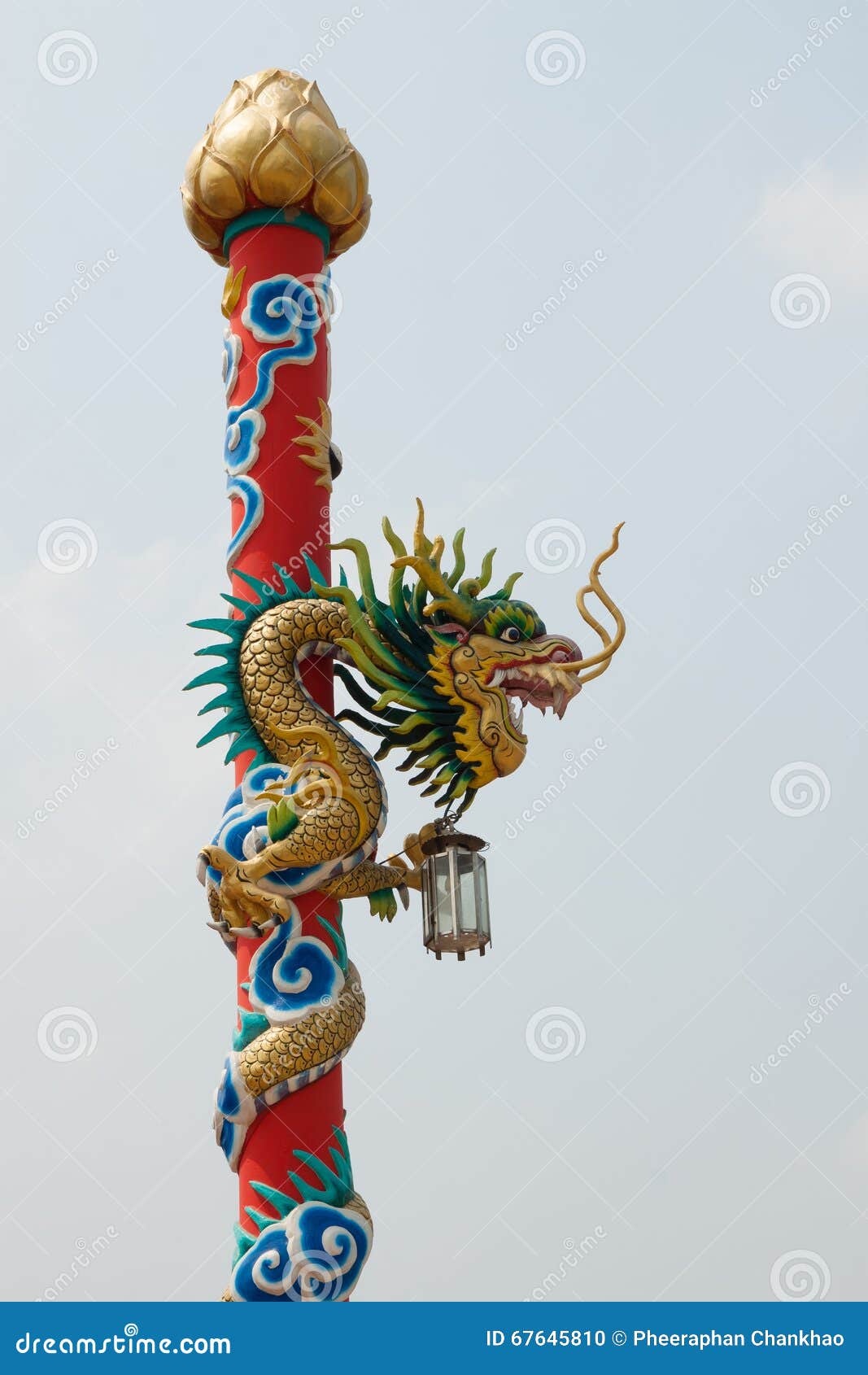 Dragon statue on pillar stock photo. Image of lore, abbey - 67645810