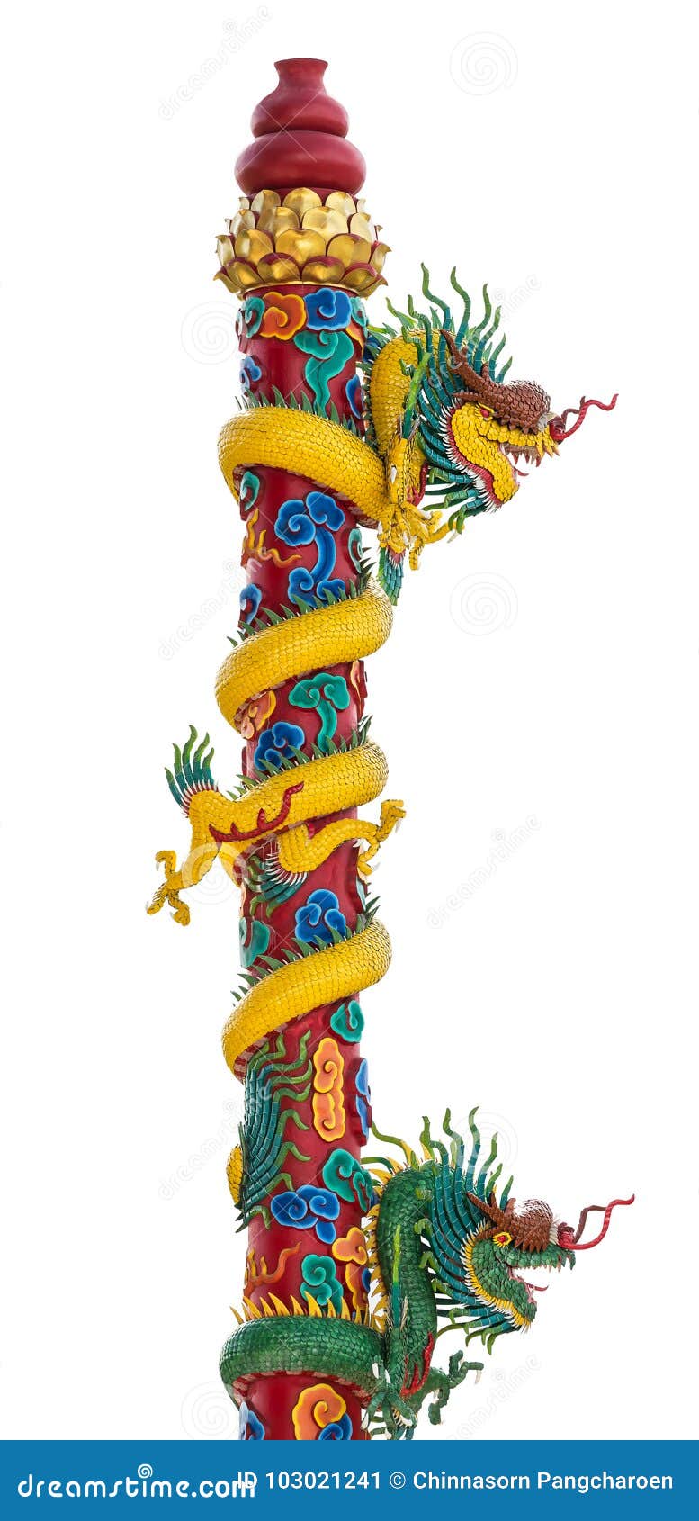 Dragon pillar stock image. Image of religion, dragon - 103021241