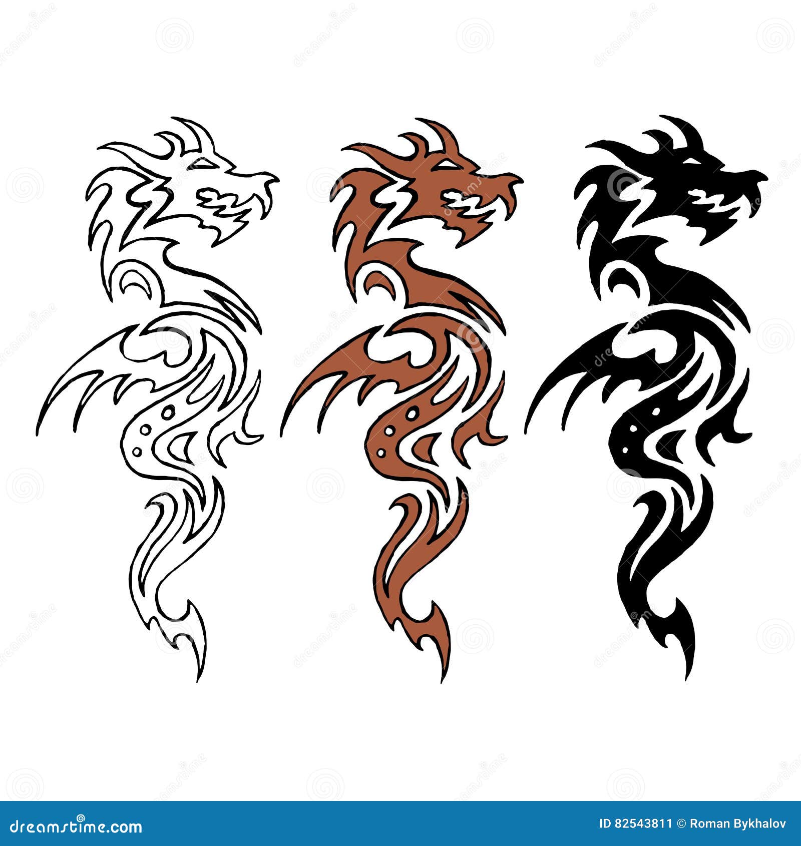 Red Dragon Stylized Logo Cartoon Vector | CartoonDealer.com #179255019