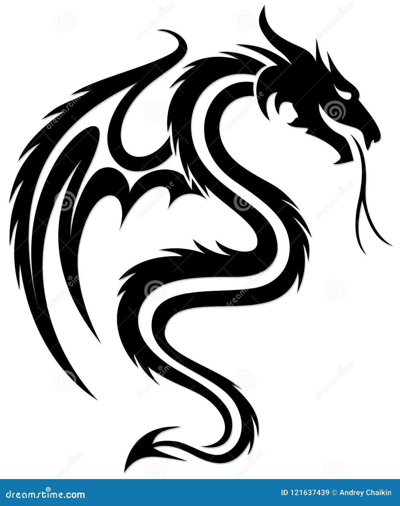 A Dragon Symbol. stock vector. Illustration of mythology - 121637439