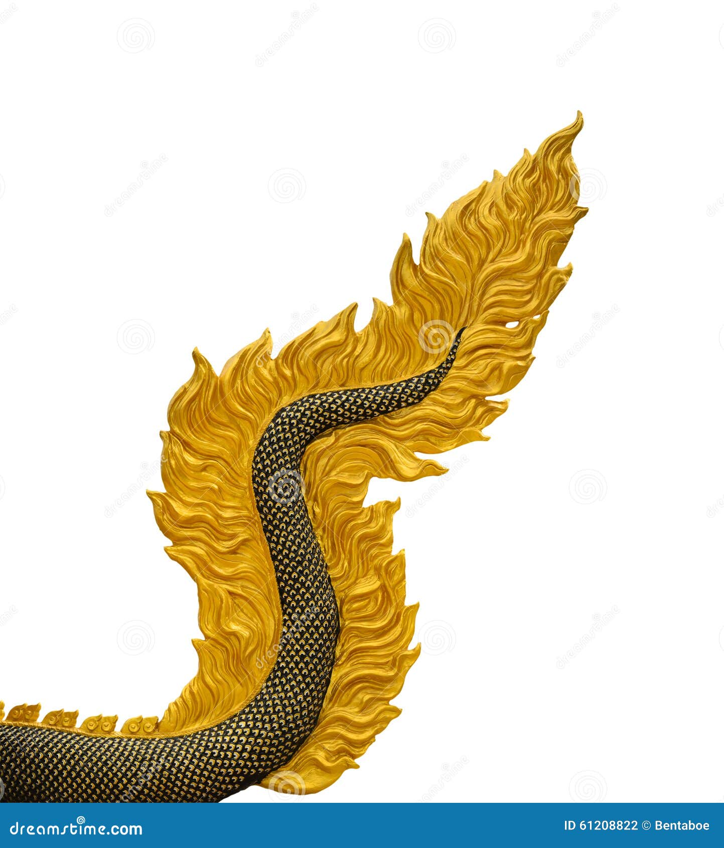 Dragon Tail Sculpture Isolated On White Background Stock Photo - Image ...