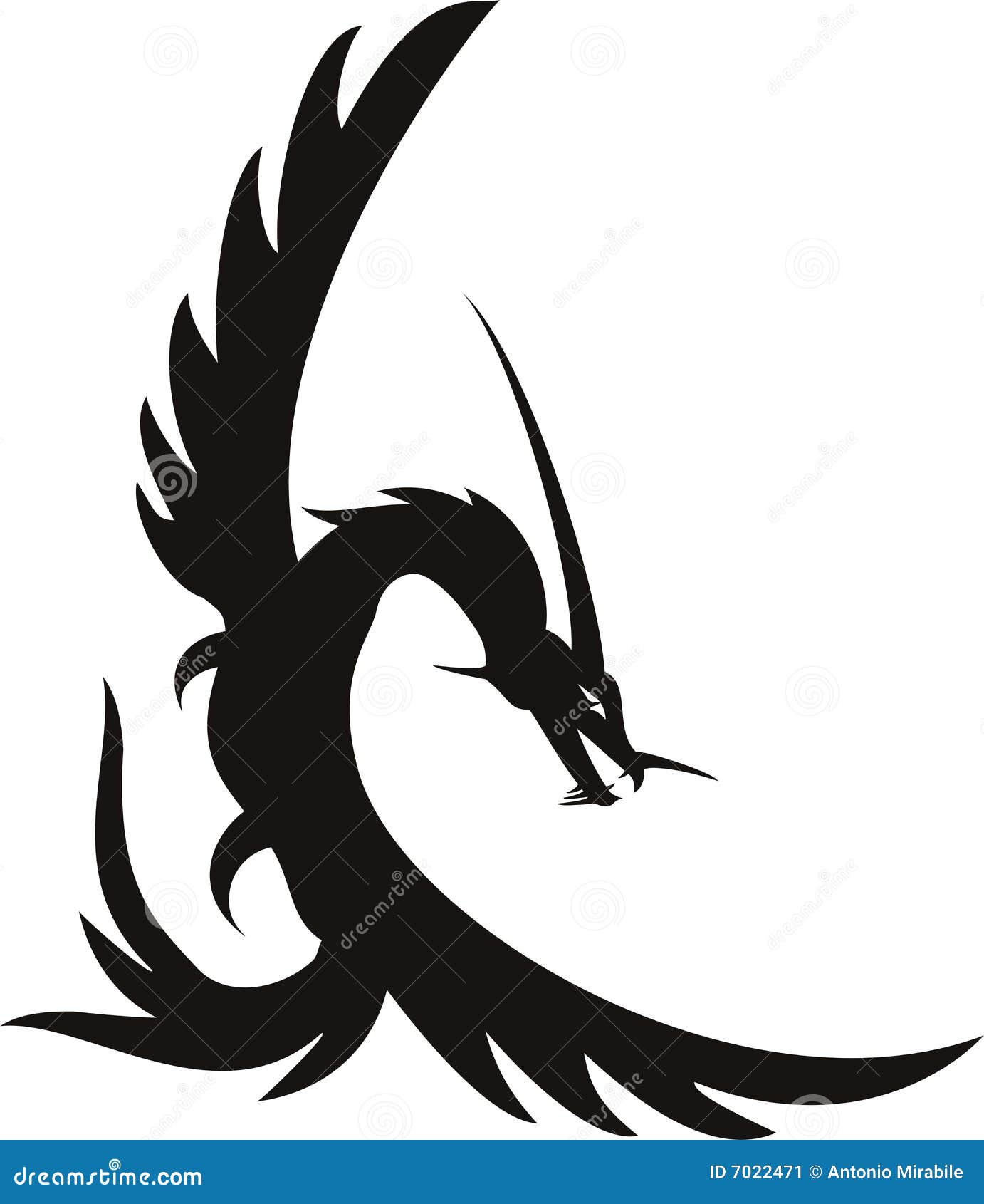 Dragon Spine Tattoo. Set Of Dragon Labels And Elements. Vector Set ...