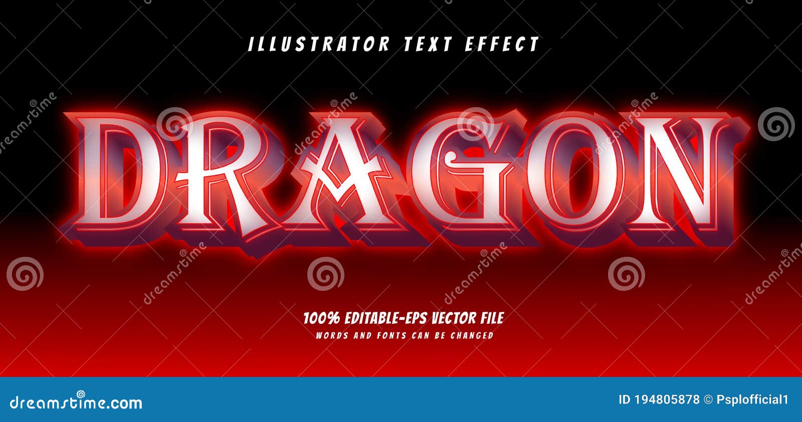 Dragon Text Effect Design Vector Stock Vector - Illustration of number ...