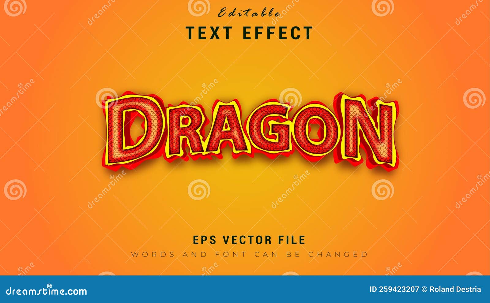 Editable Vector Text Effect Dragon, Fire Effect Stock Vector ...