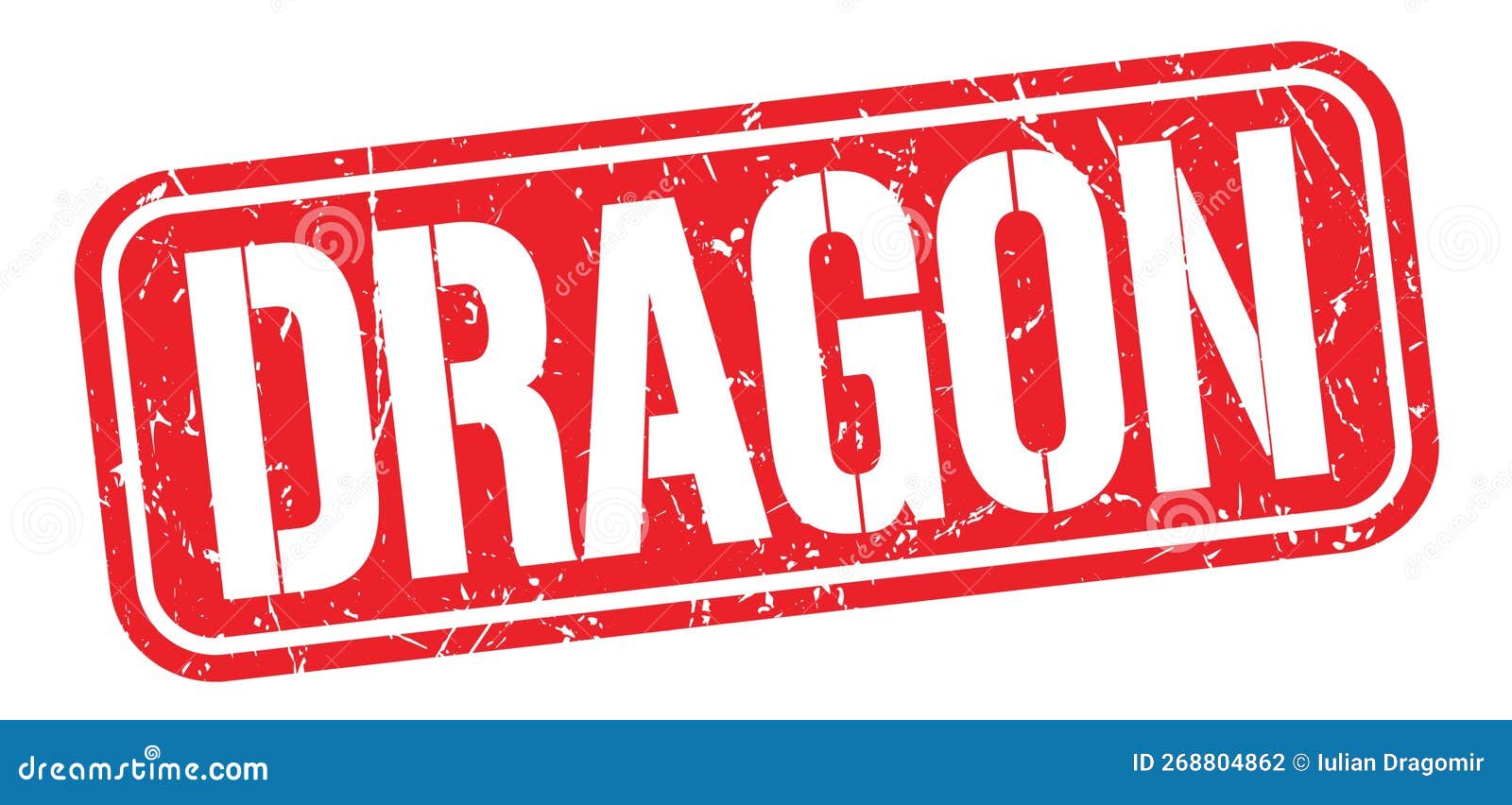 DRAGON Text Written on Red Stamp Sign Stock Illustration - Illustration ...