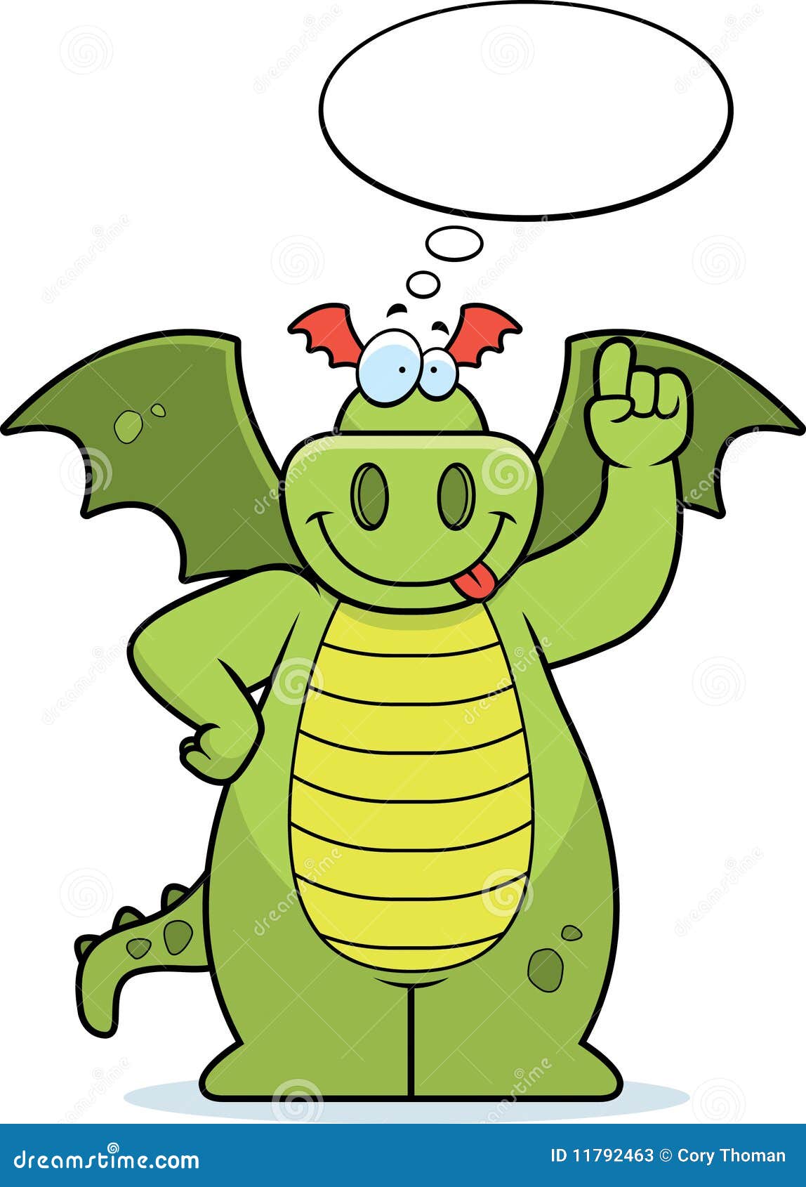 Dragon Thinking stock vector. Illustration of cartoon - 11792463