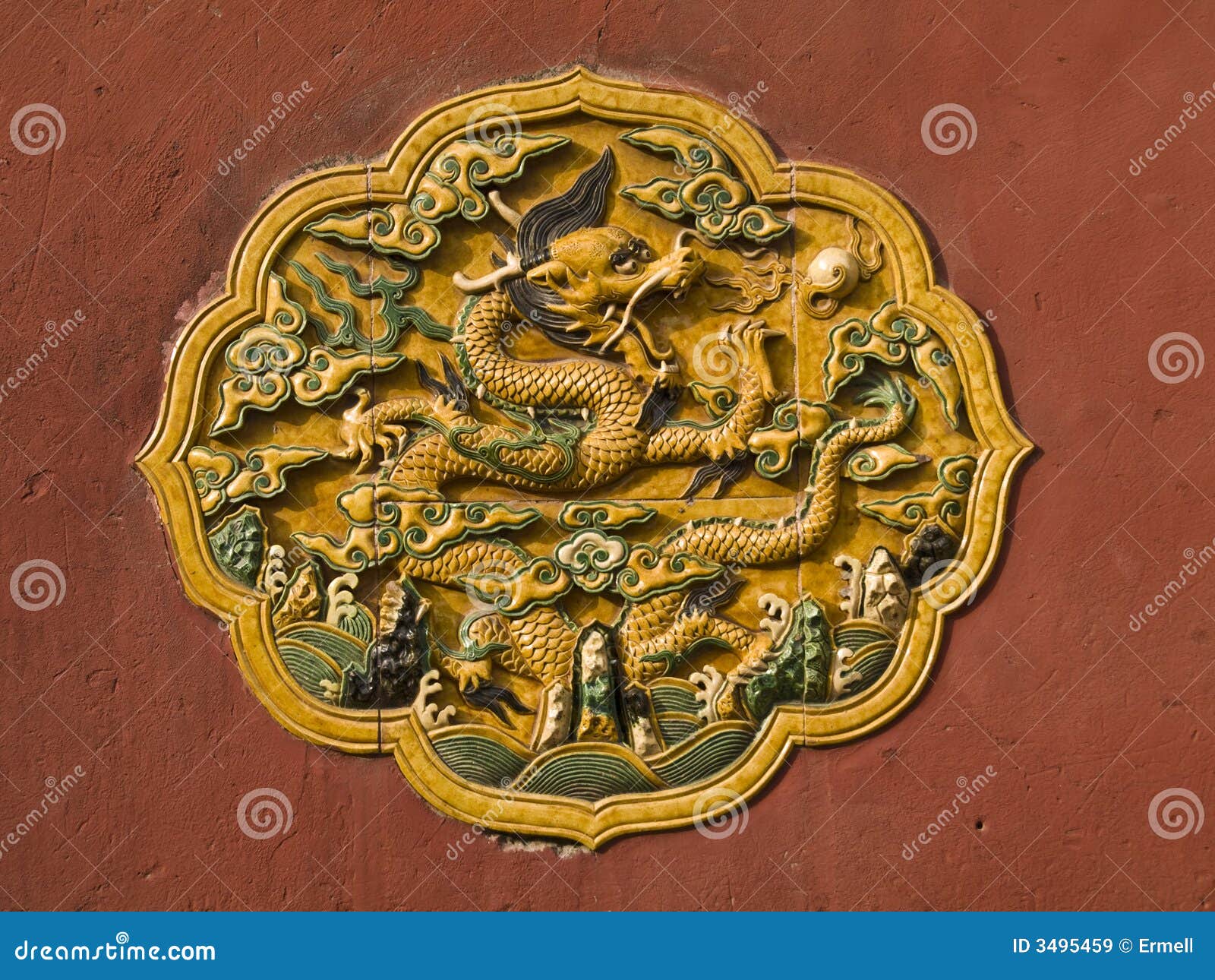 Dragon tile stock image. Image of luck, powerful, china - 3495459