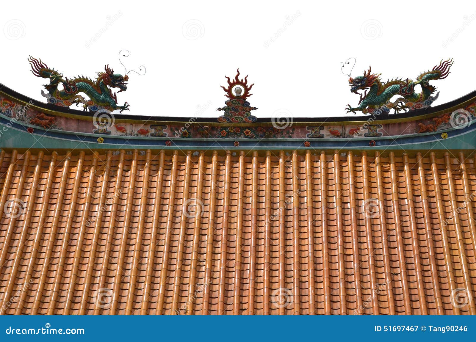 Dragon on the Top of Chinese Temple Stock Image - Image of design ...