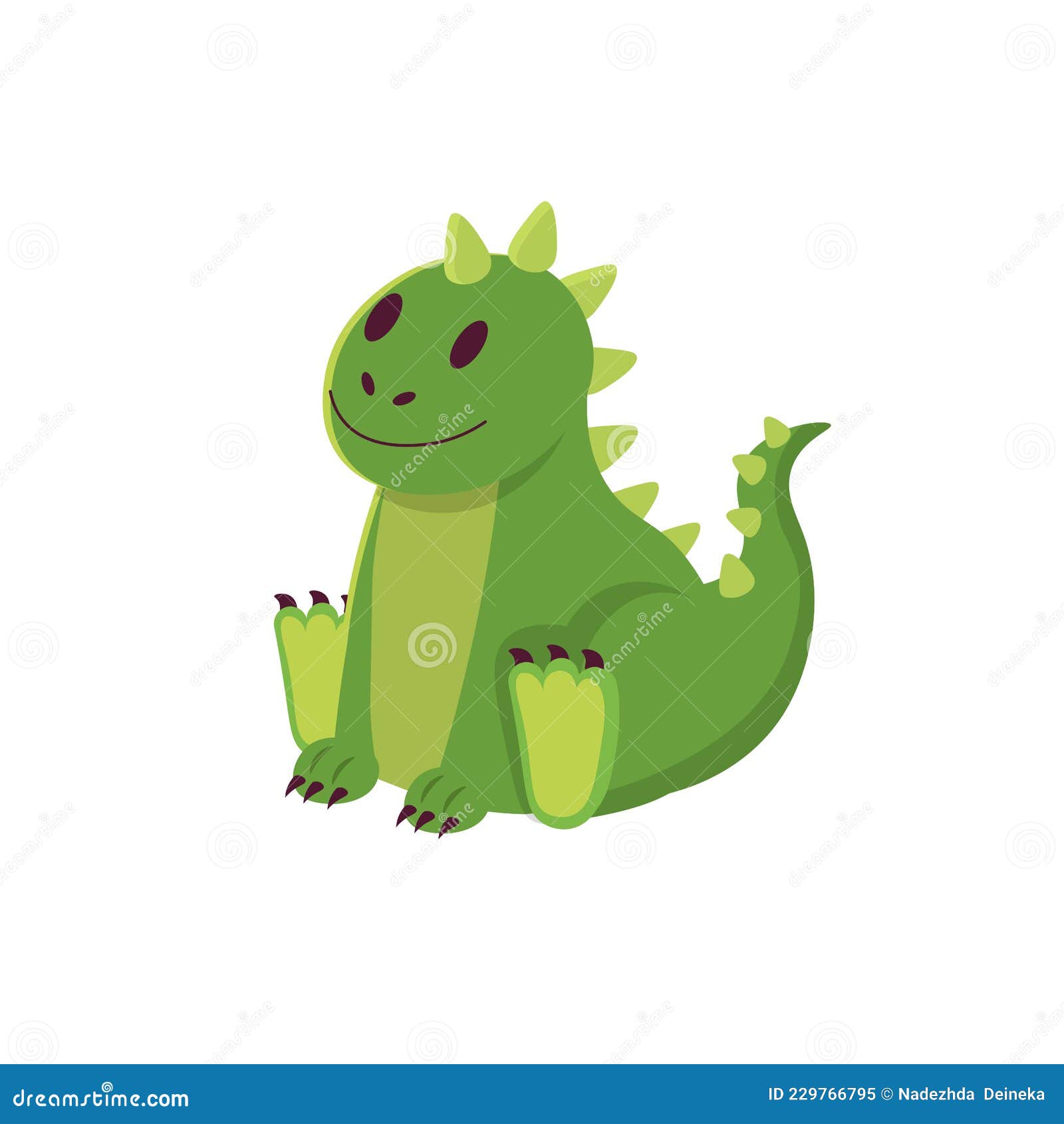 Dragon Toy on White Background. Cartoon Illustration, Vector Stock ...