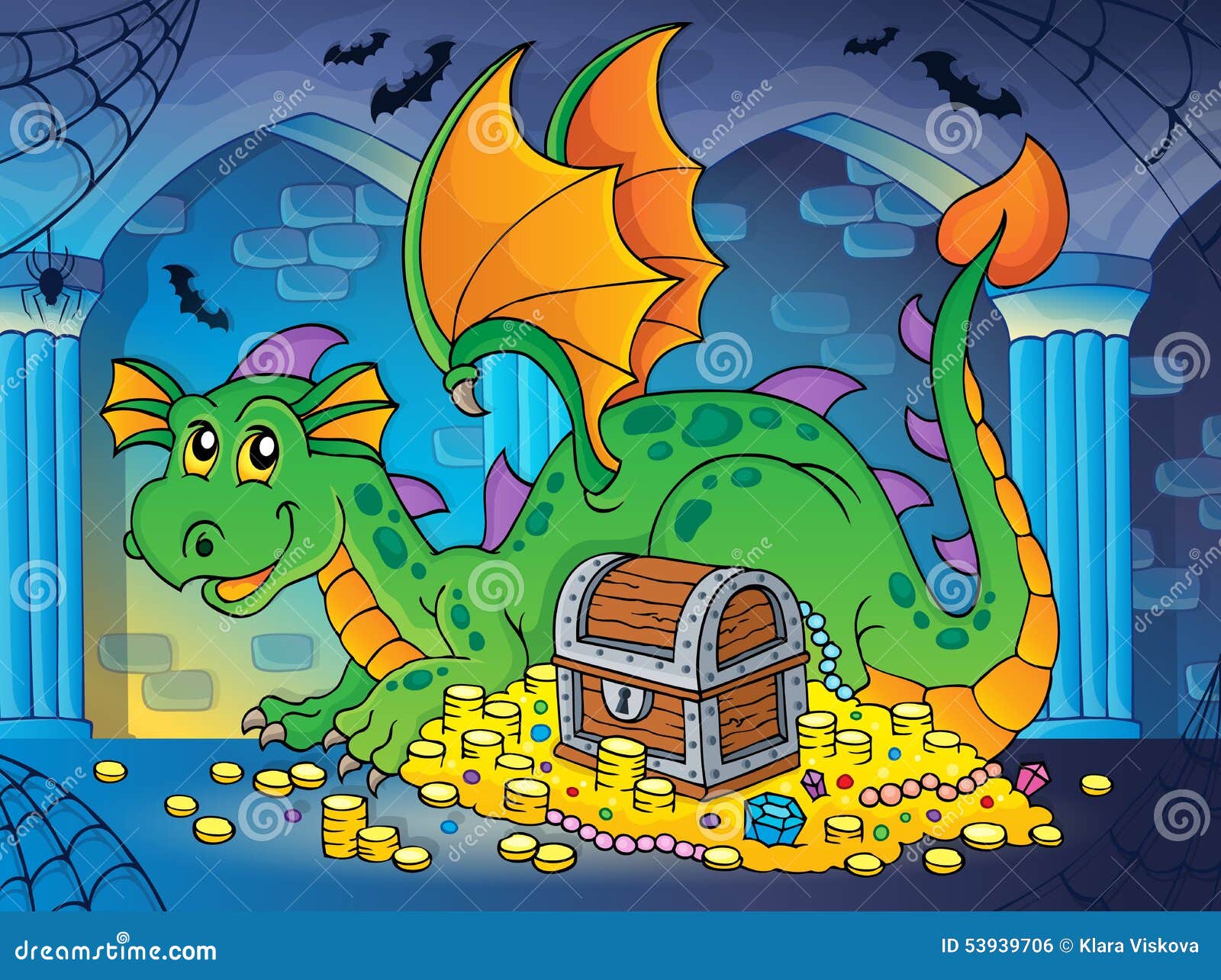 Dragon with Treasure Theme Image 2 Stock Vector - Illustration of theme ...