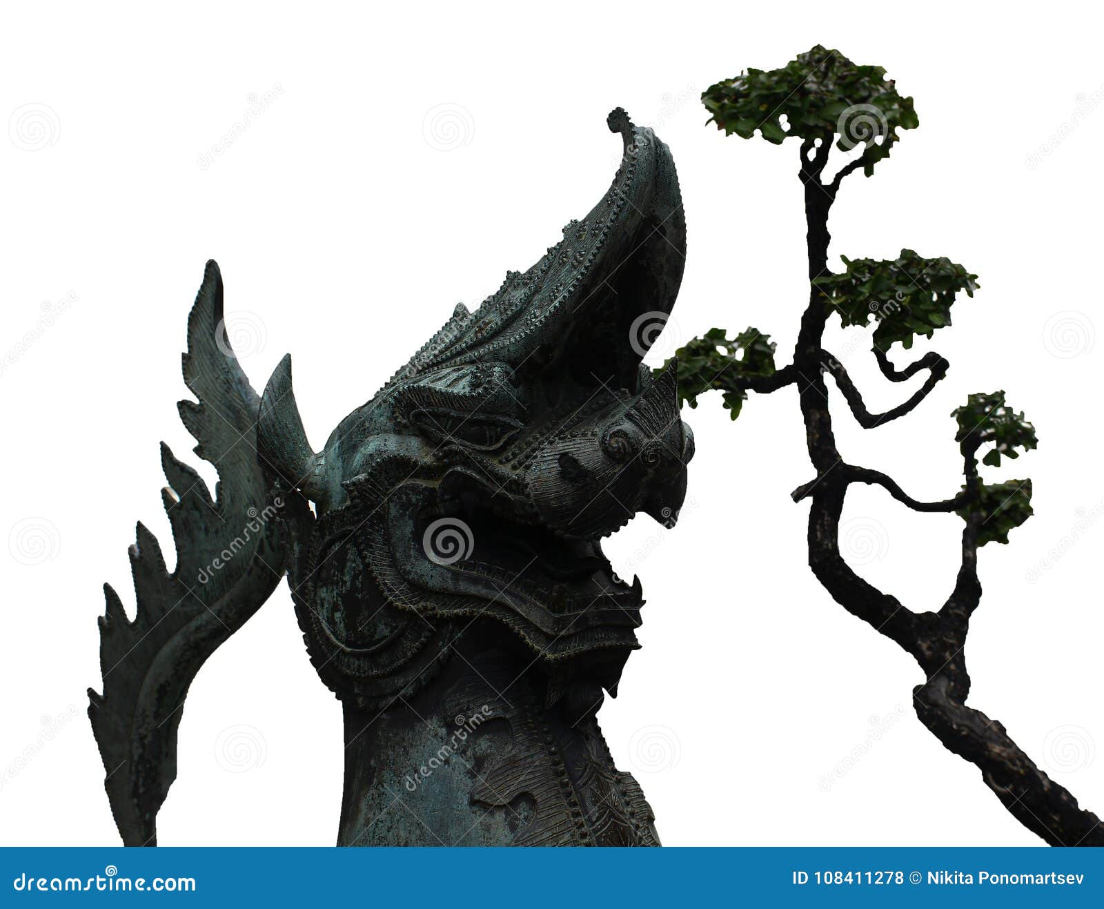 Dragon with Tree Guarding the Entrance To the Temple Stock Photo ...