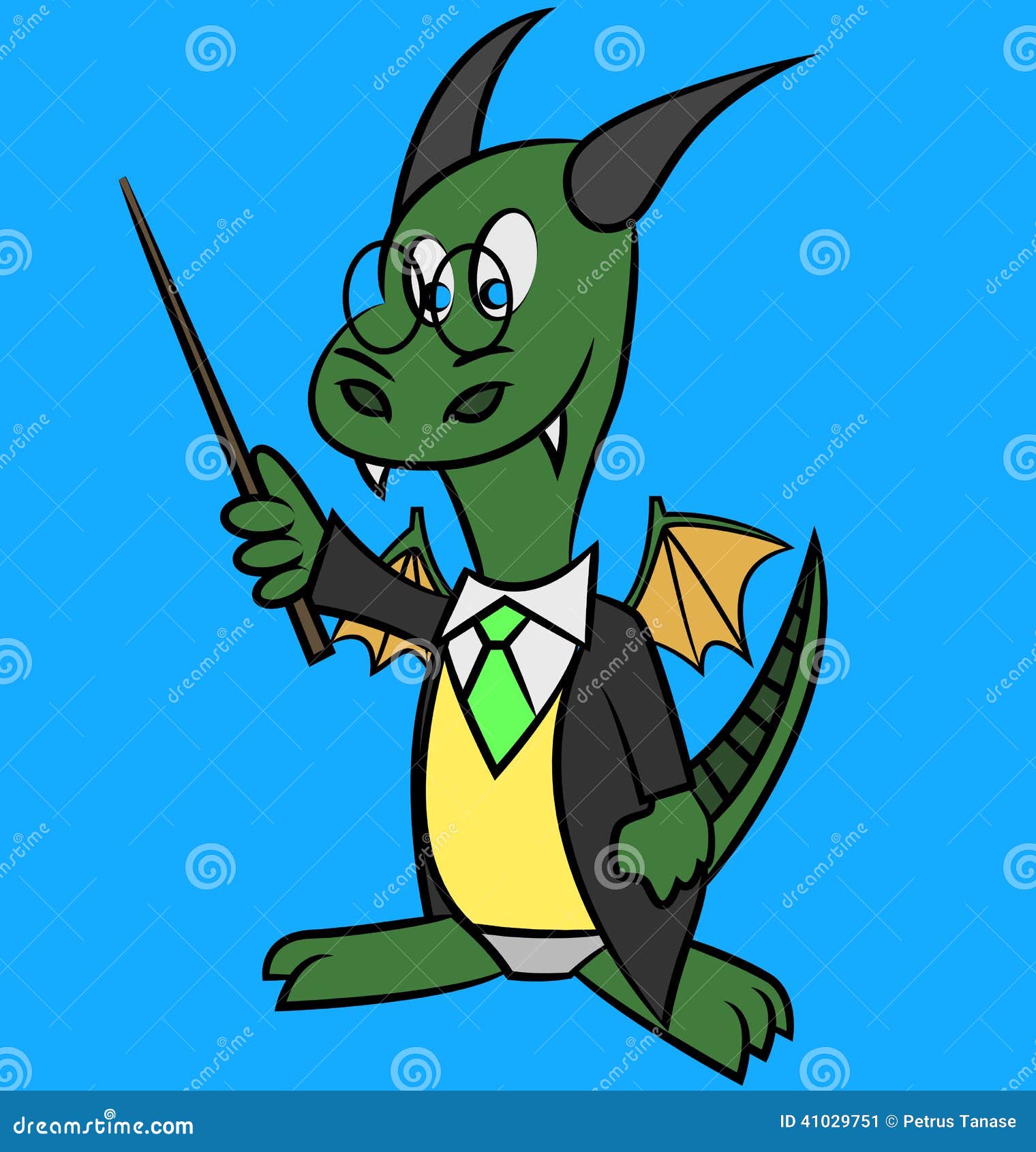 Dragon tutor stock vector. Illustration of character - 41029751
