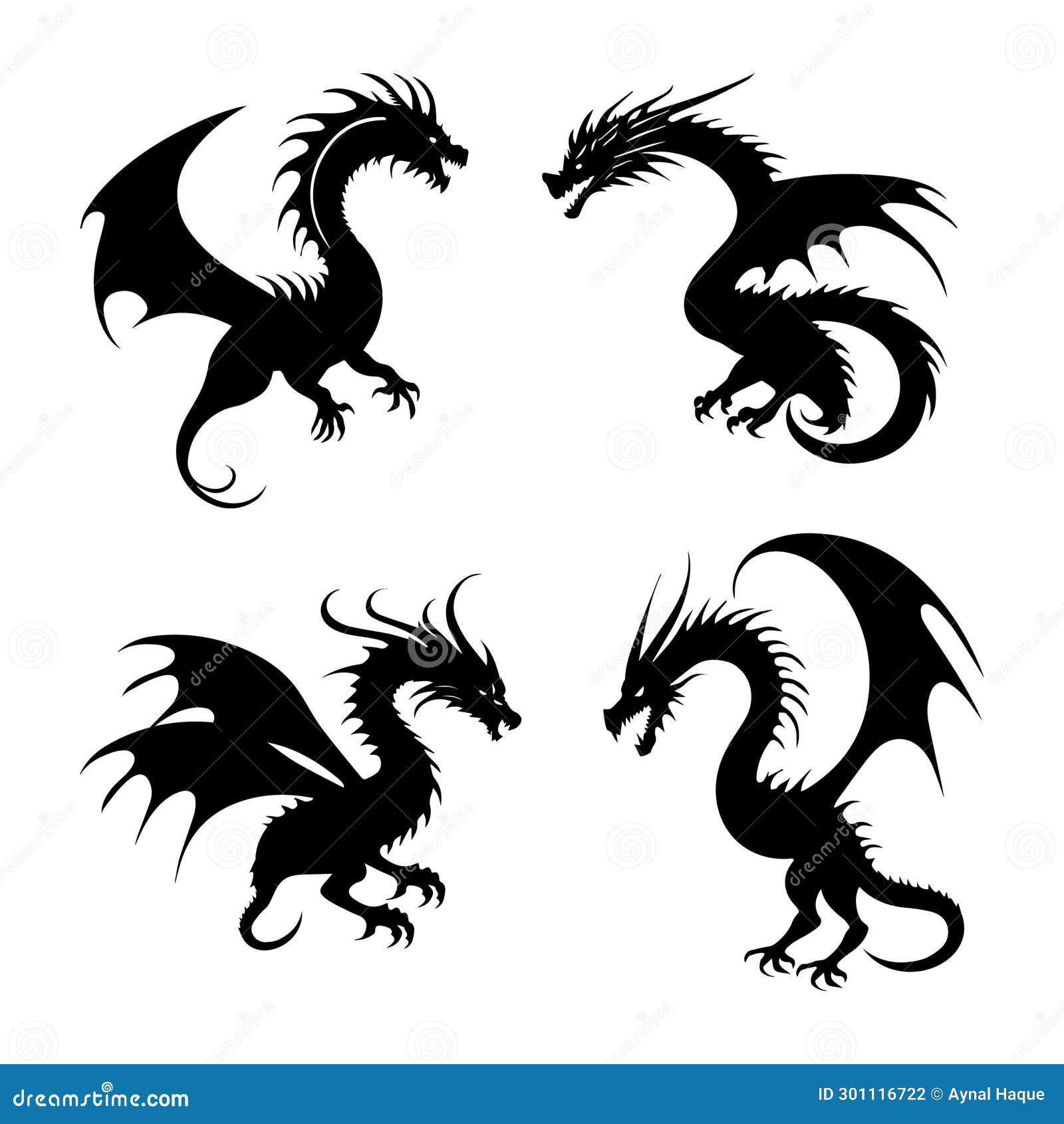 Dragon Vector Art Illustration Stock Vector - Illustration of heraldic ...