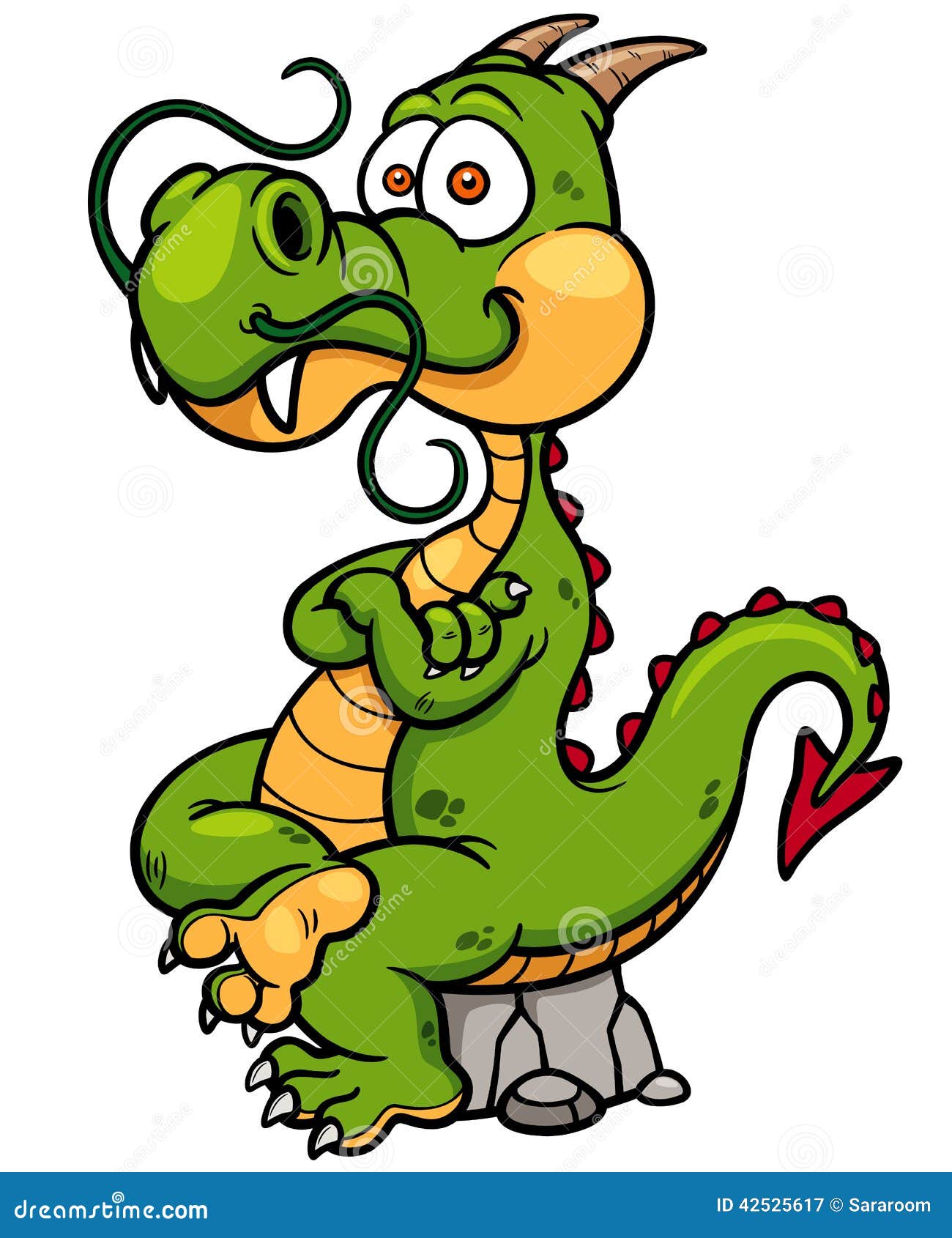 Dragon stock vector. Illustration of cartoon, scared - 42525617