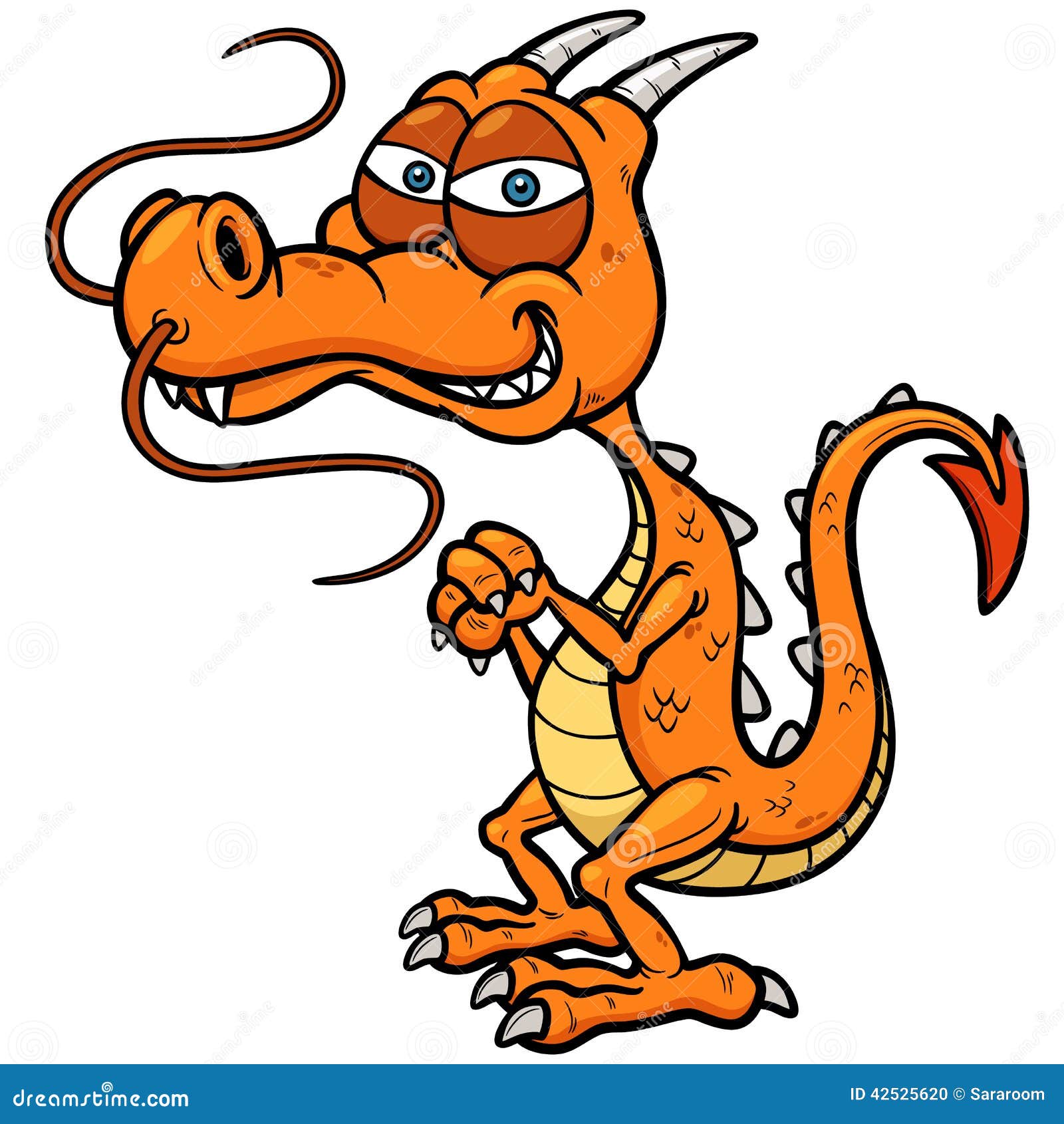 Dragon stock vector. Illustration of scared, standing - 42525620