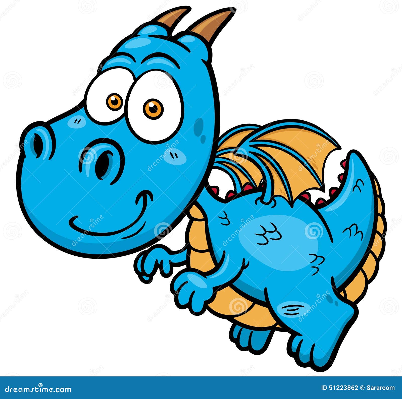 Dragon stock vector. Illustration of cartoon, scared - 51223862