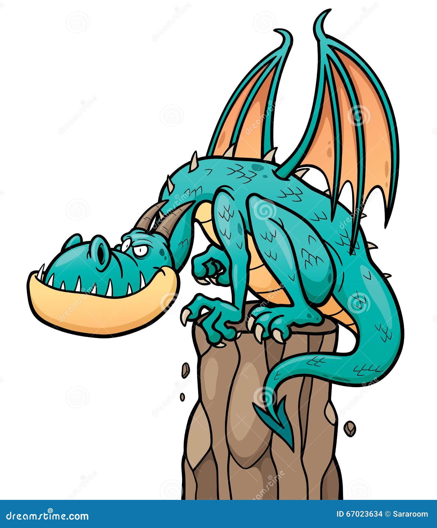 Dragon stock vector. Illustration of dumb, standing, scared - 67023634