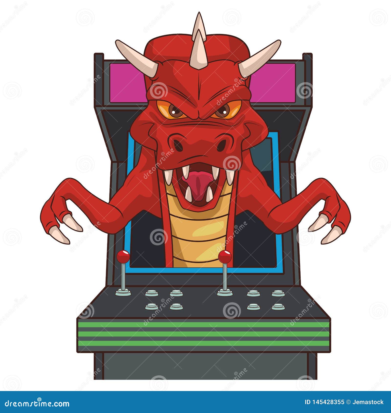 Dragon videogame cartoon stock vector. Illustration of technology ...