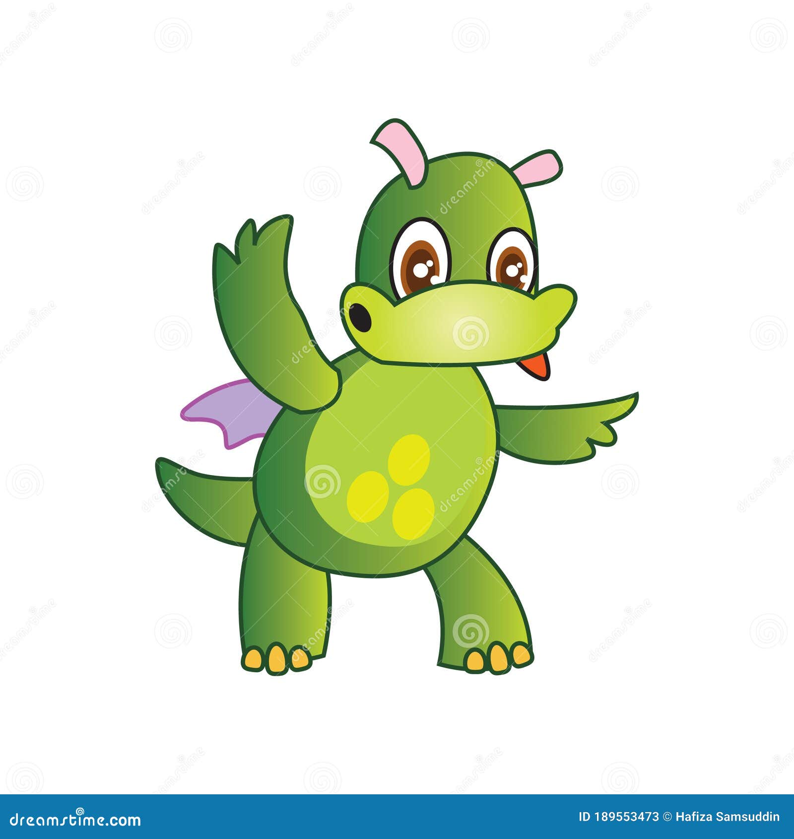 Dragon Waving Hands. Vector Illustration Decorative Design Stock Vector ...