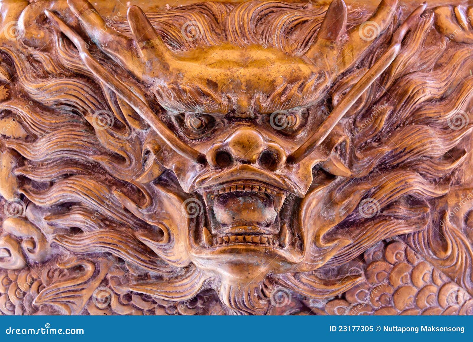 Dragon Wrapped Around the Pole Stock Image - Image of asian, oriental ...