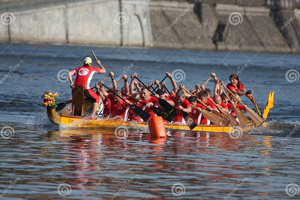 Dragonboat Racing at Prague Editorial Photography - Image of human ...