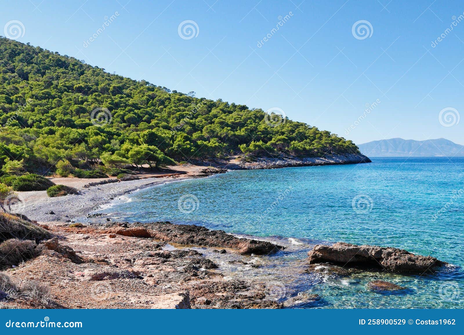 Dragonera Beach in Agistri, Greece Stock Image - Image of picturesque ...
