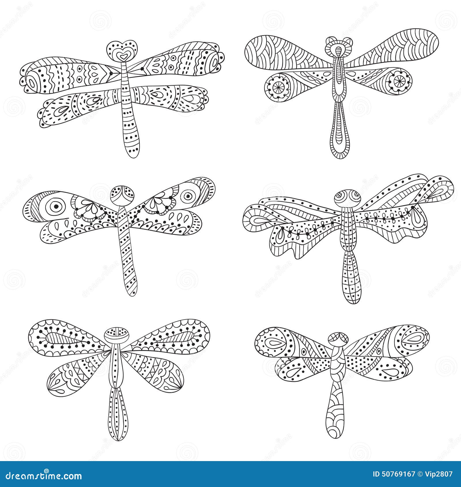 Dragonflies, Abstract Silhouettes on White Stock Vector - Illustration ...